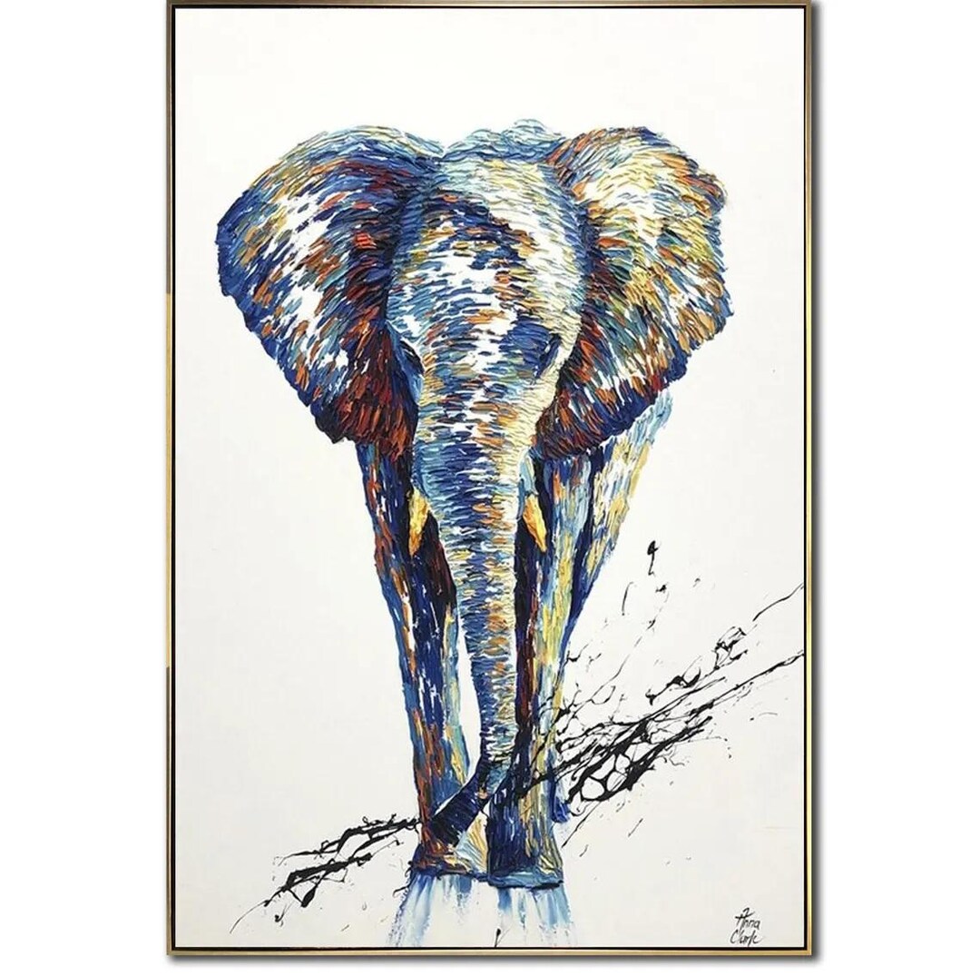 Colorful Elephant Painting – Abstract Safari Wall Art - Etsy