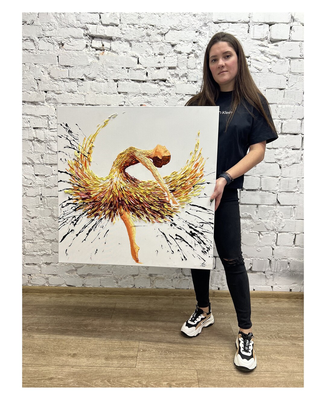 Abstract Ballerina Paintings on Canvas Contemporary Textured Dynamic ...