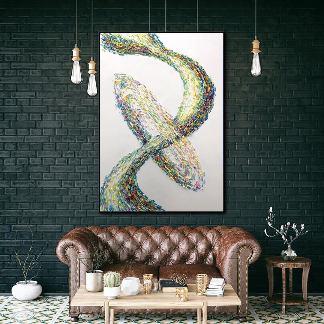 Abstract Colorful Wave Vortex Paintings on Canvas Abstract - Etsy