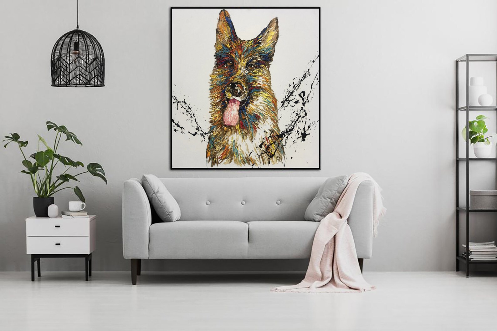 Colorful German Shepherd Painting: Abstract Impasto Pet Portrait - Etsy
