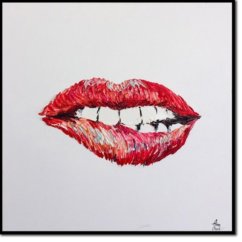 Lips Painting - Etsy