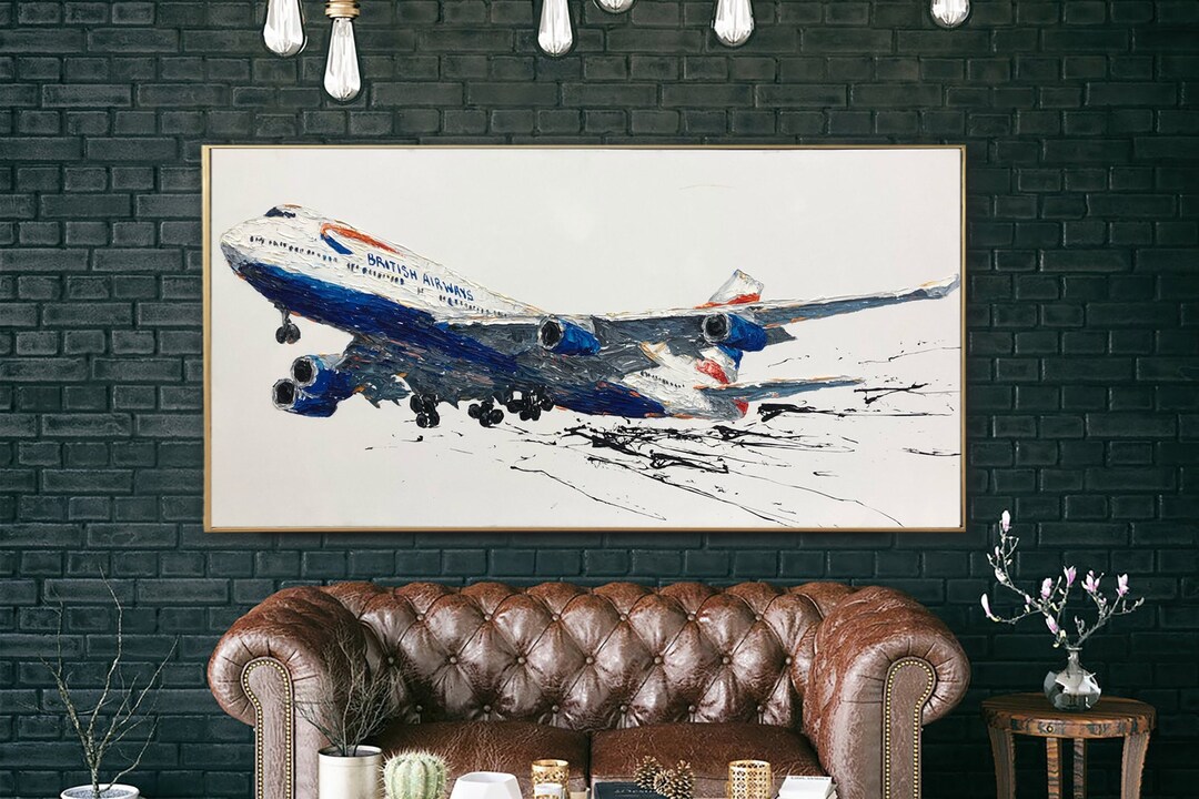 Airplane Wall Painting, Aviation Art, Pilot Cabinet Decor ...