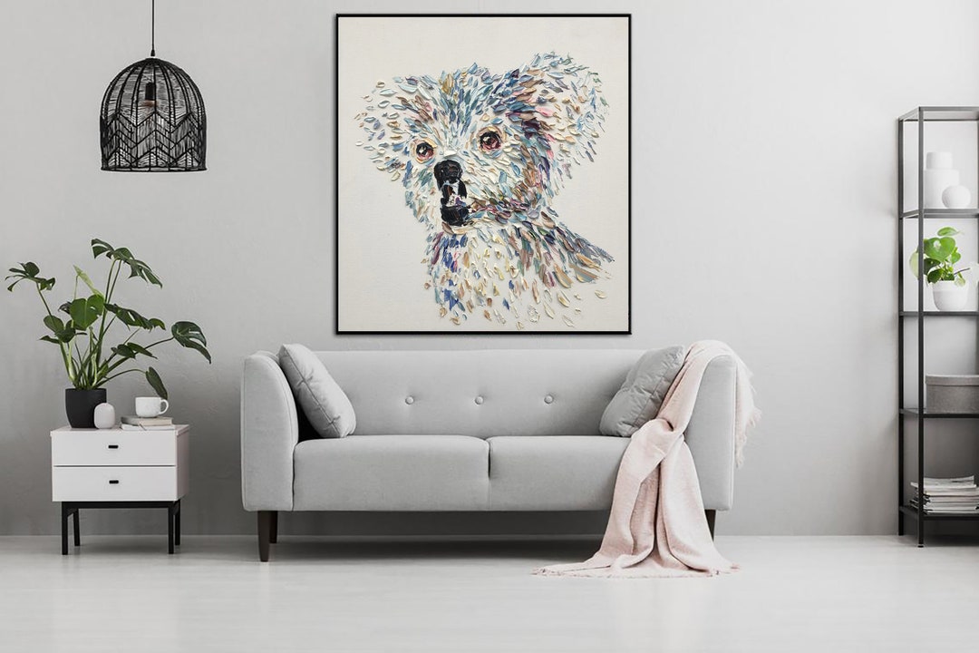 Abstract Koala Painting: Textured Impasto Art on Canvas - Etsy