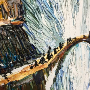 Large Abstract Painting Original Castle Painting on Canvas - Etsy