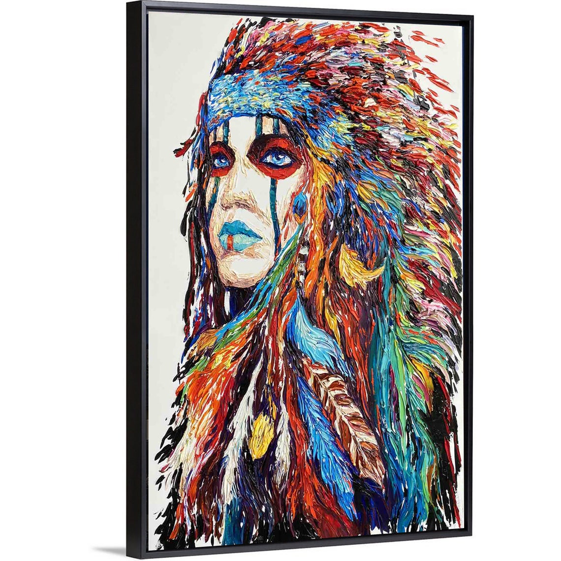 Native Woman Painting – Bold Abstract Tribal Wall Art - Etsy
