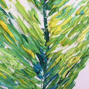 Large Abstract Green Leaf Paintings on Canvas Nature Wall Art - Etsy