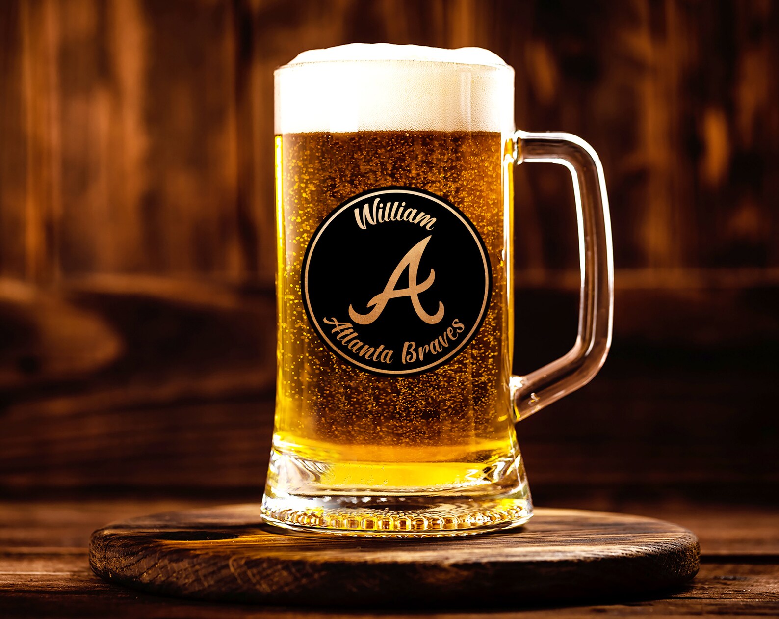 Atlanta Braves Beer Mug Glass Personalized Gift for Men | Etsy
