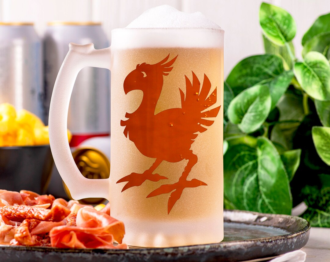 Final Fantasy Chocobo Beer Mug Glass, Personalized Gamer Gift Gift for ...