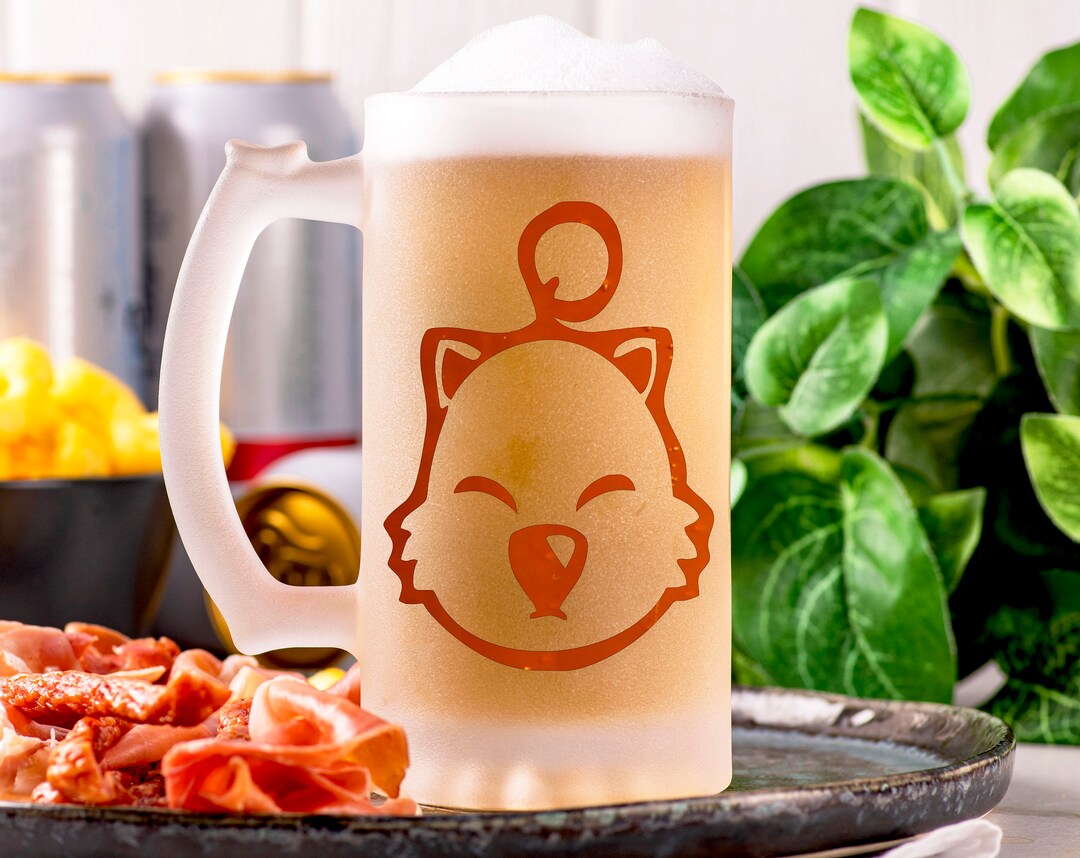 Final Fantasy Moogle Kupo Beer Mug Glass Personalized Gamer Gift Gift ...