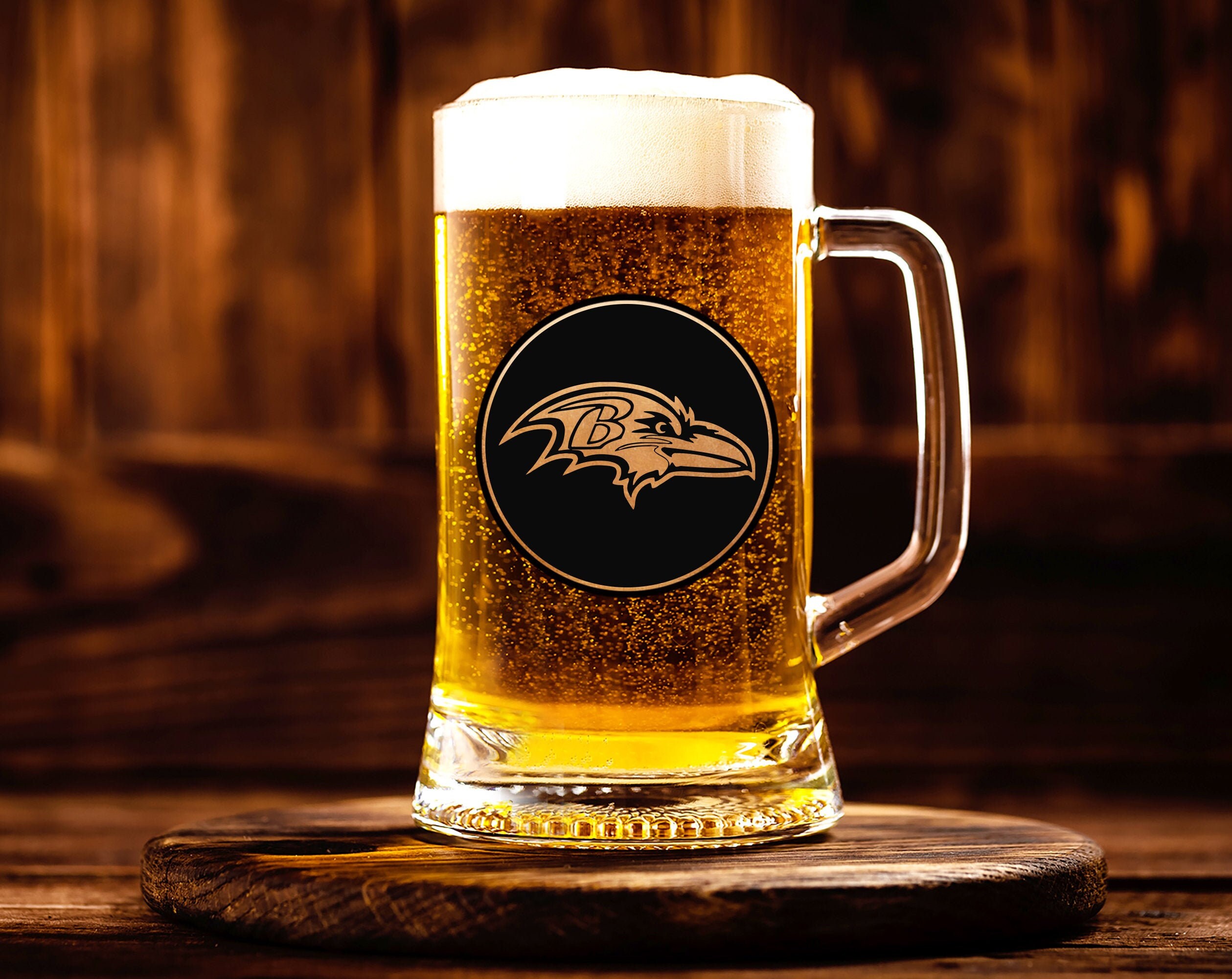Baltimore Ravens Beer Mug Stein Glass Personalized Gift for | Etsy