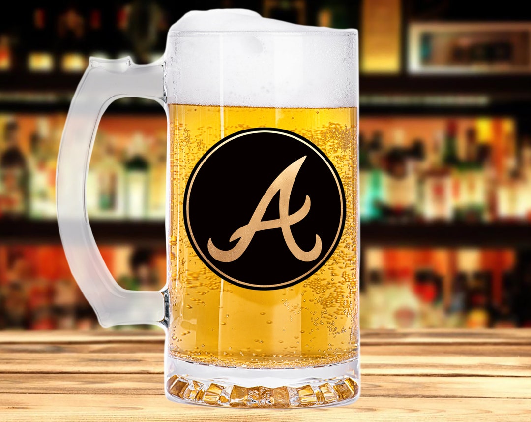 Atlanta Braves Beer Mug Glass Personalized Gift for Men Baseball Team ...