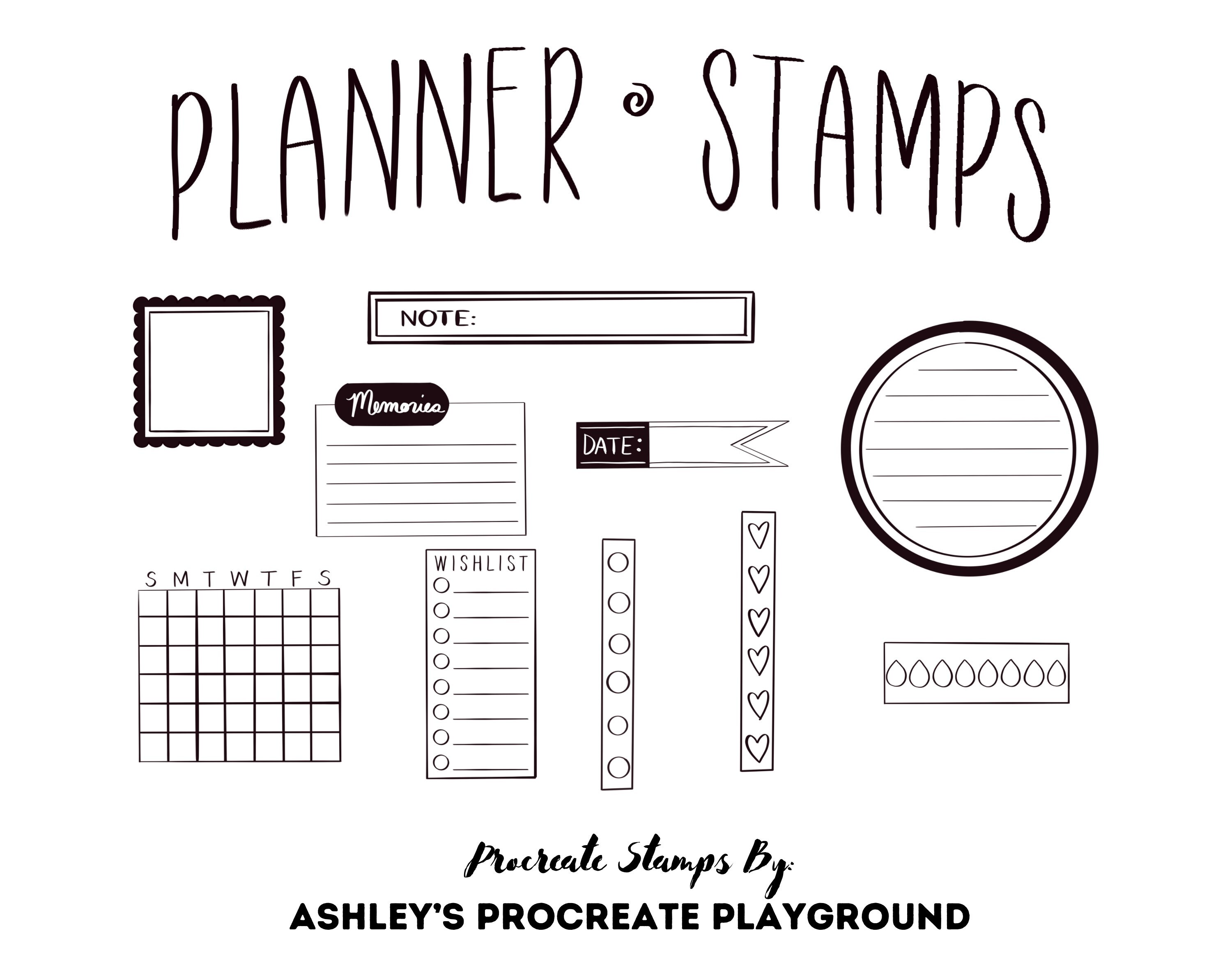 Planner Procreate Stamps planner stamps Planning Stamps | Etsy