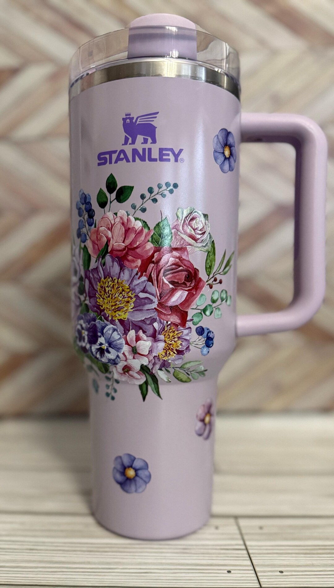 Purple Stanley Christmas Tumbler Custom Stanley Floral Stanley 40oz ...