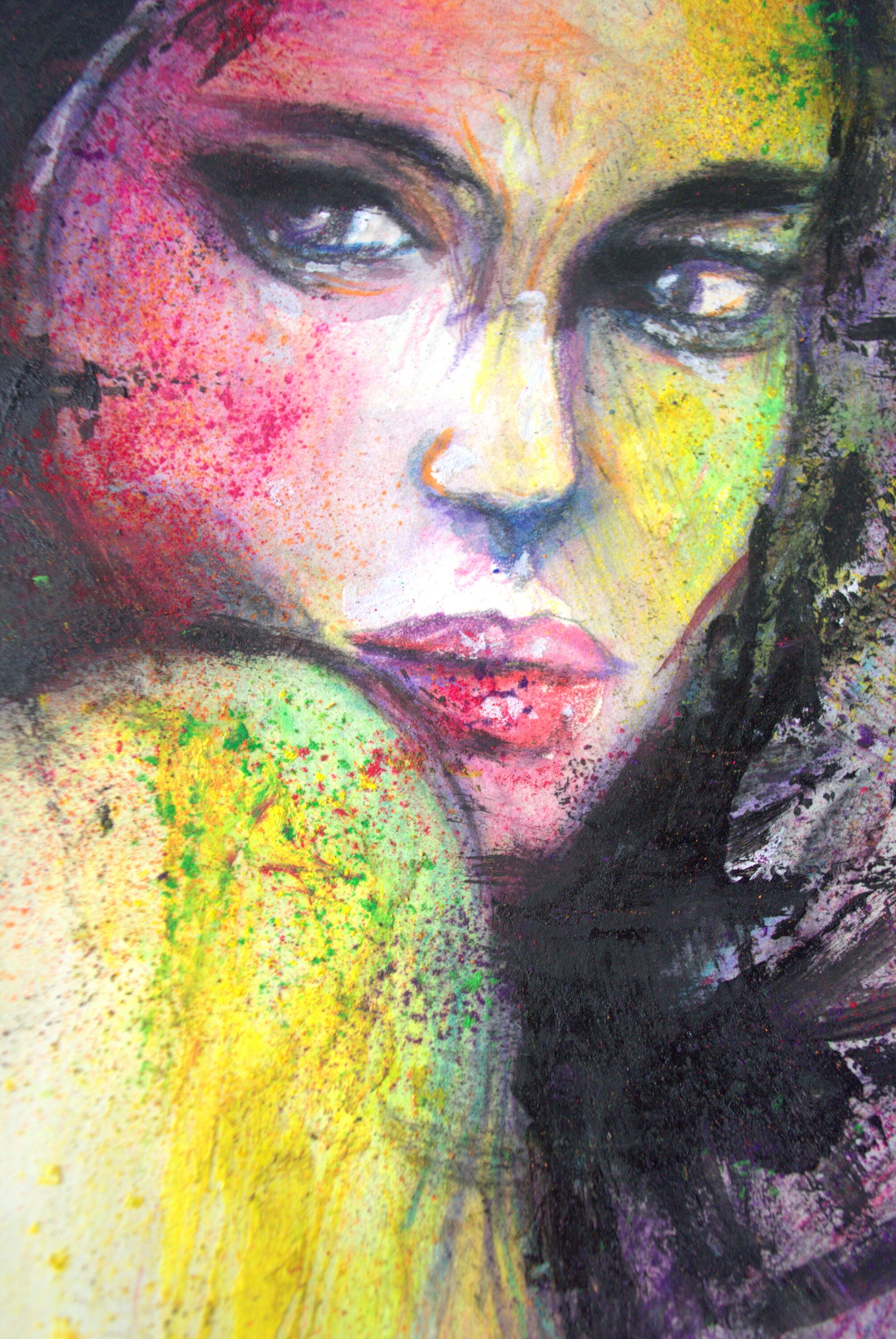 Original Gemälde Akt Strand Gesicht Mode Model Handgefertigt Nackte ...