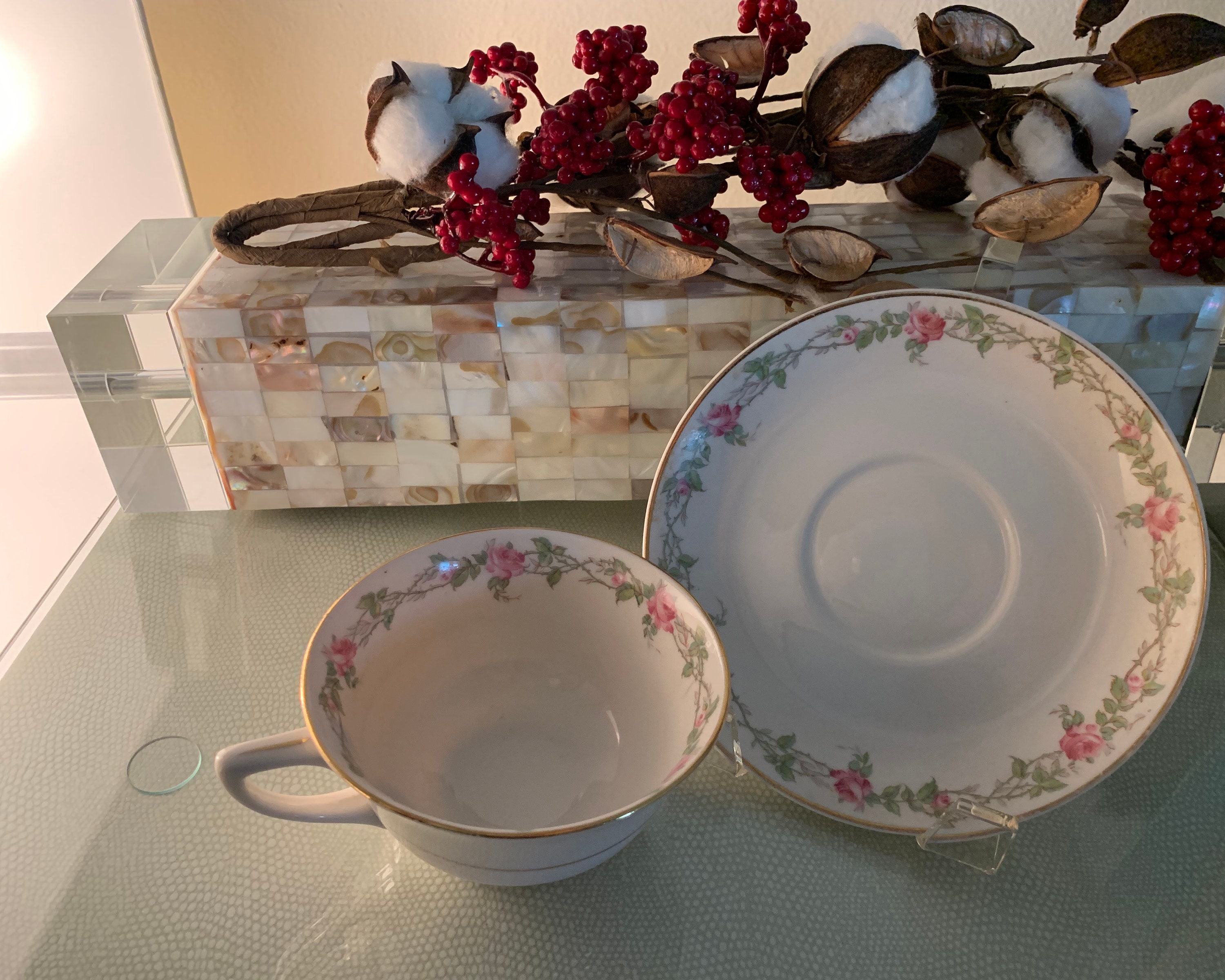 Warwick Floral Tea Cup and Saucer With Pink Roses Vintage - Etsy UK