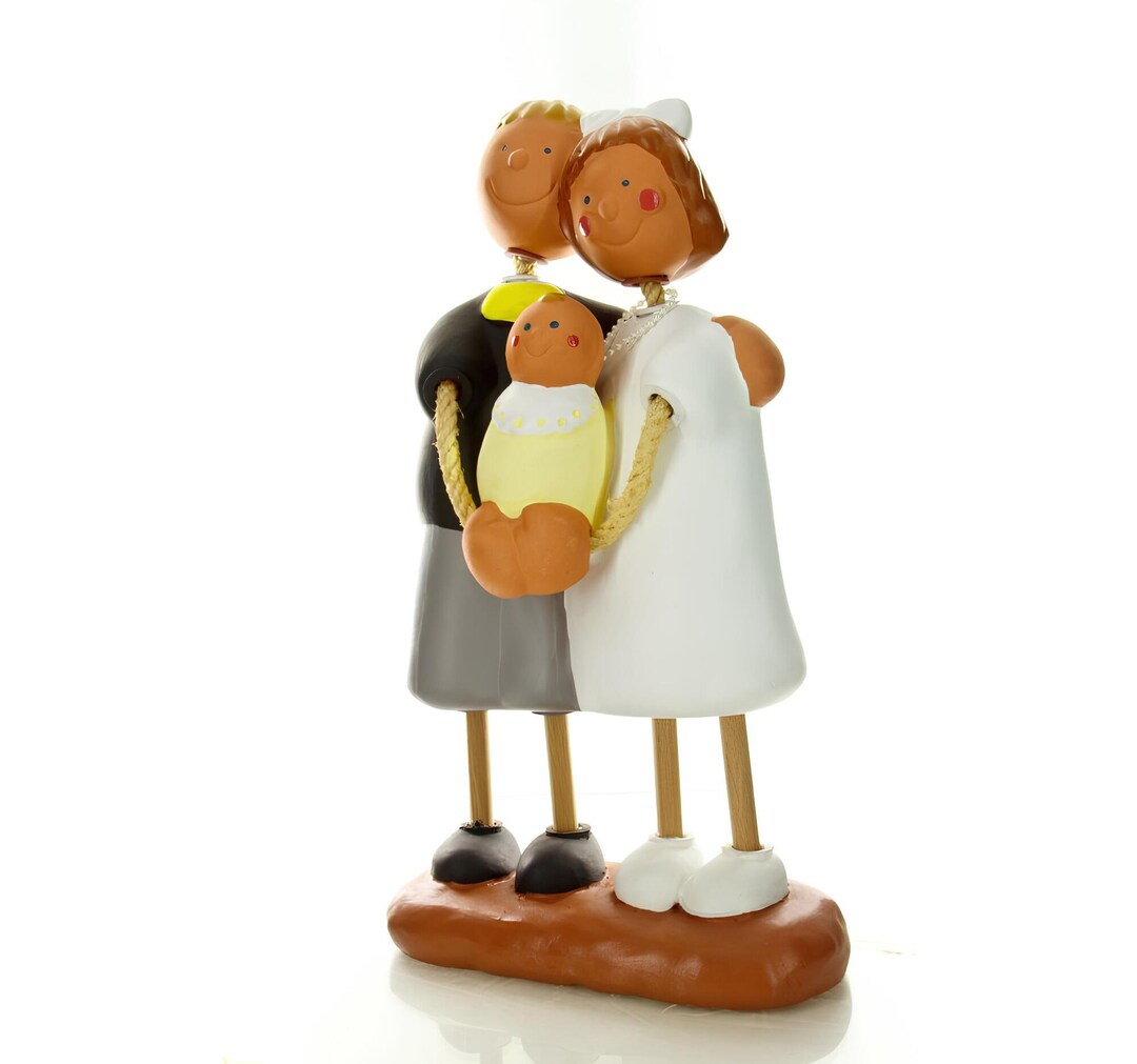 Topper Tarta Boda Terracota Con Bebe/ Handmade Bridal Cake Topper ...