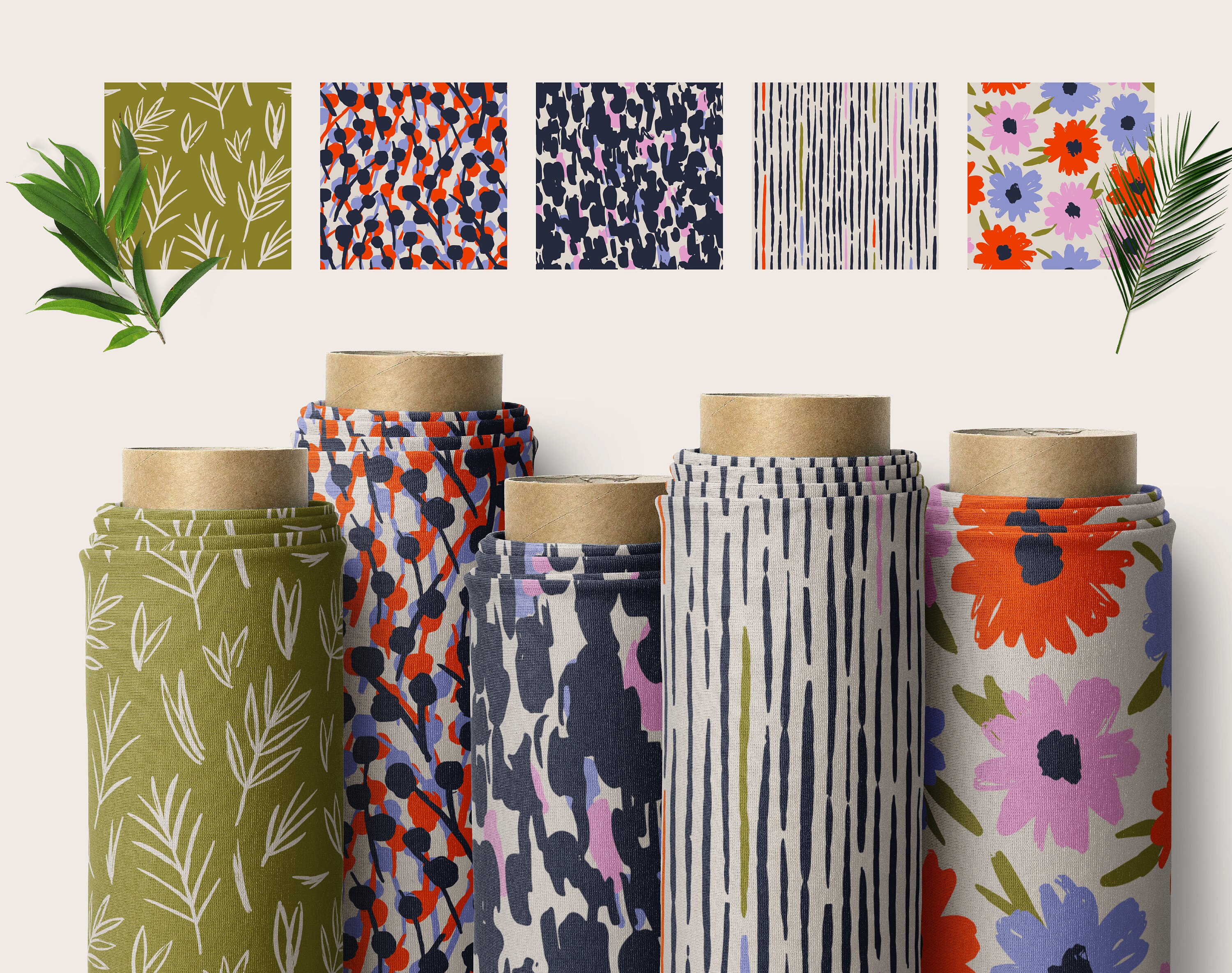 20 Flower and Spots Digital Papers, Vibrant Seamless Pattern, Hand Draw ...