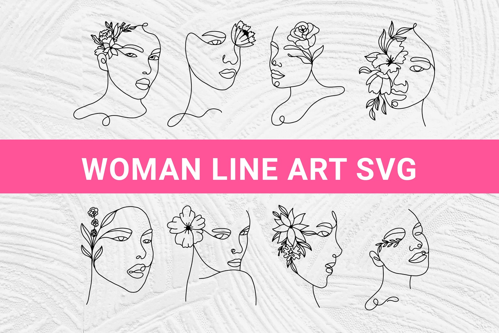 Woman Svg Bundle, Line Art Svg, Female Svg, Silhoueette Svg, Floral Svg ...