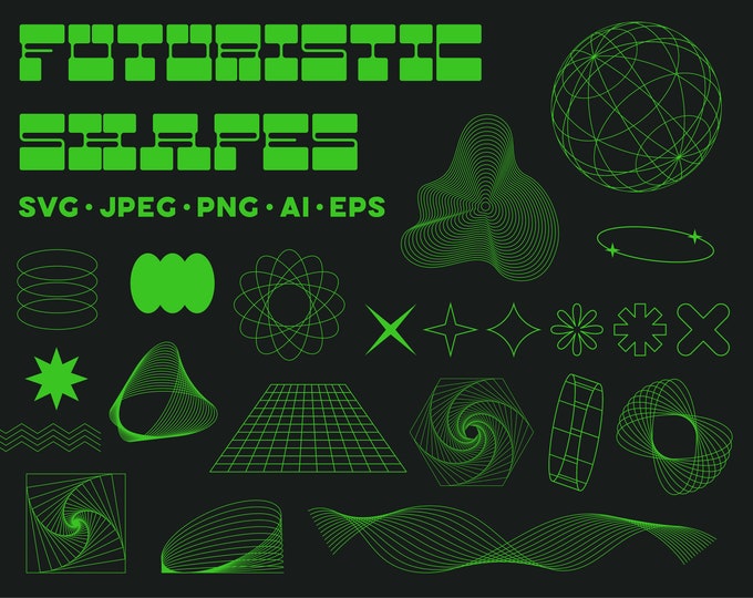 200 einfache Geometrieformen svg, einfaches Bundle Cricut-Elemente Png ...
