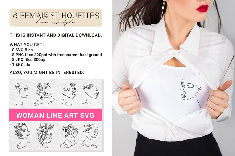 Woman Svg Bundle Line Art Svg Female Svg Silhoueette Svg | Etsy