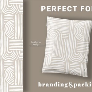 Digital Paper Bundle, Abstract Seamless Patterns Boho Organic Shapes ...