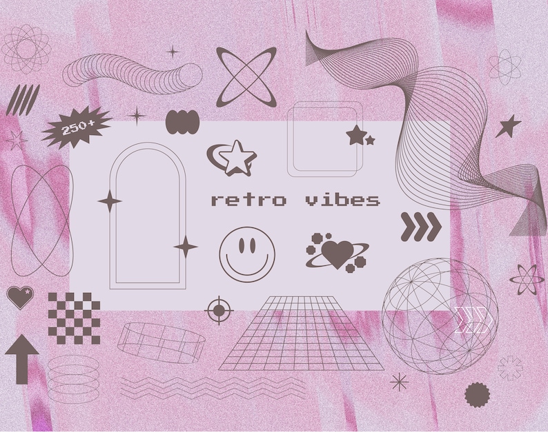 Y2k Aesthetic Backgrounds and Shapes Png Retro Digital Paper - Etsy UK