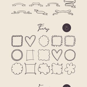 Whimsical Frames & Bows Clipart | Wavy Squiggle Invitation Frame | Hand ...