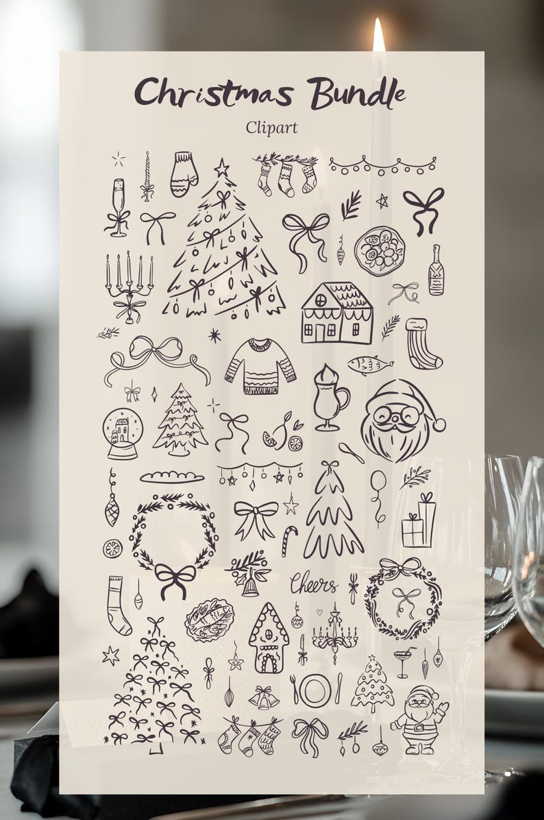 Christmas Clipart & Whimsical Borders | Festive Holiday SVG and PNG ...