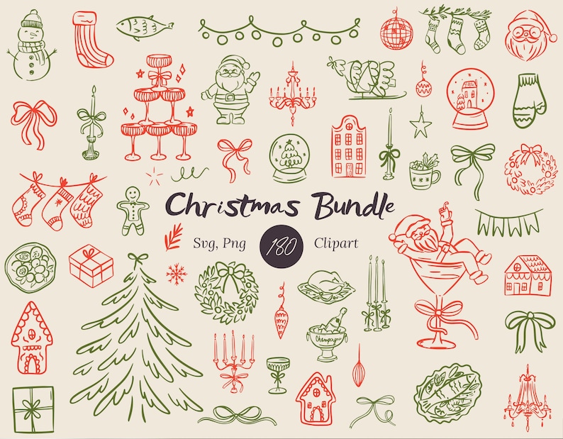 Christmas Clipart & Whimsical Borders | Festive Holiday SVG and PNG ...