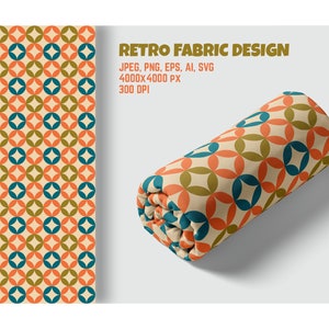 Mid Century Digital Papers, Retro Seamless Pattern, 50s 60s Vintage ...