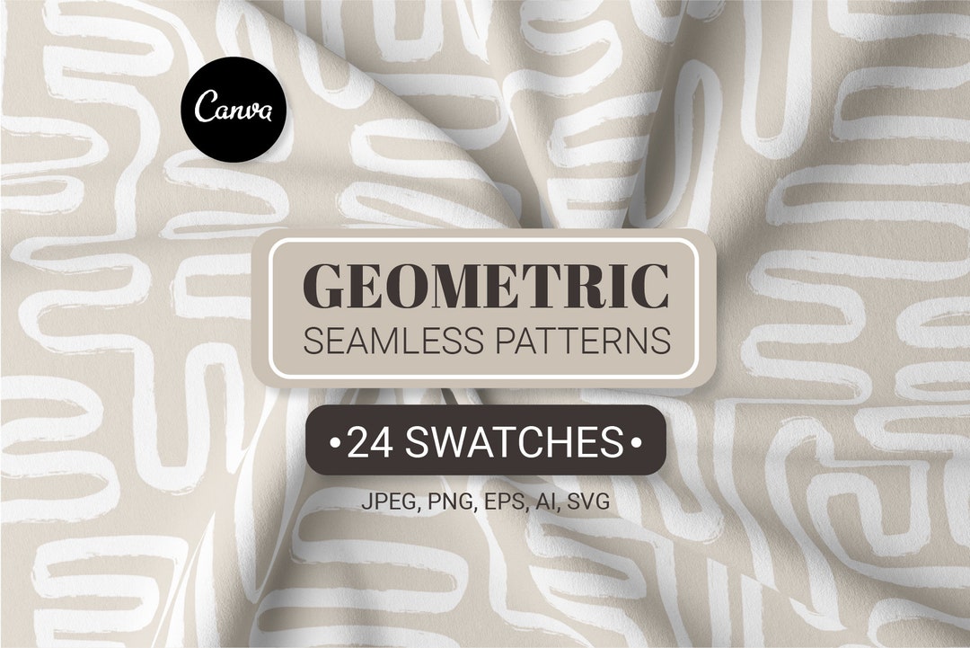 Digital Paper Bundle, Abstract Seamless Patterns Boho Organic Shapes ...