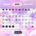 200 Basic Geometry Shapes Svg, Simple Bundle Cricut Elements Png, Set ...