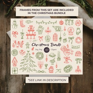 Christmas Clipart | Whimsical Christmas Bow Frames & Festive Borders ...