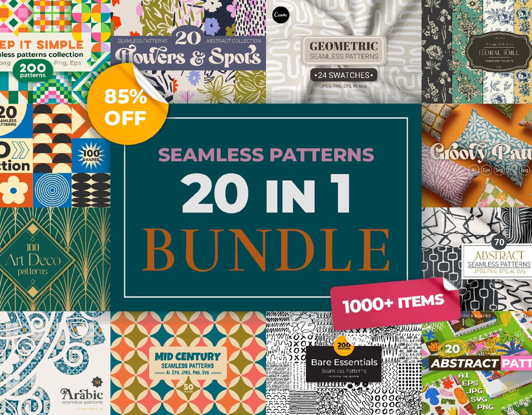 MEGA Bundle 20 in 1 Collection Digital Paper, Big Deal Seamless ...