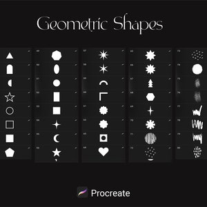 100 Procreate Geometric Simple Stamps, Shape Brushes, Abstract ...