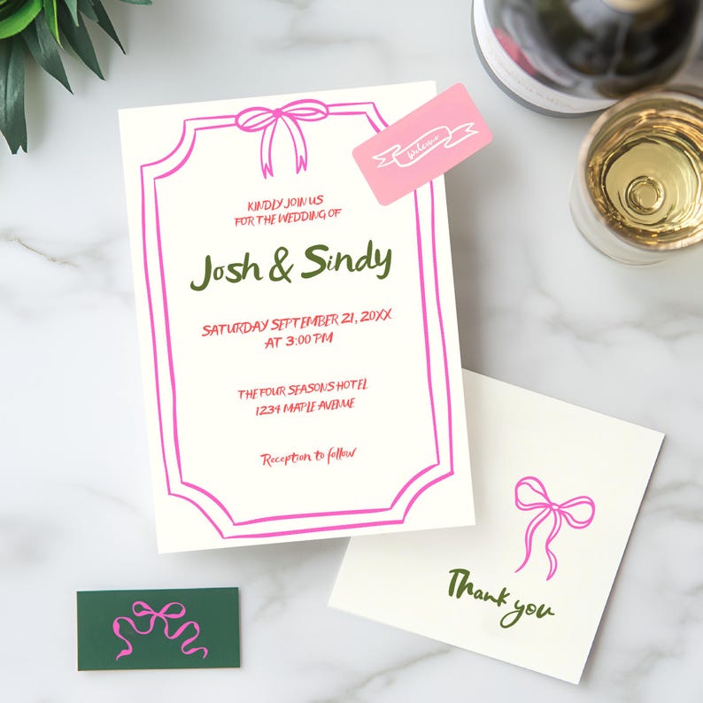 Whimsical Frames & Bows Clipart | Wavy Squiggle Invitation Frame | Hand ...