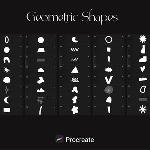100 Procreate Geometric Simple Stamps, Shape Brushes, Abstract ...