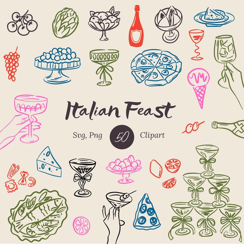 Italian Hand Drawn Svg - Etsy