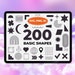 200 Basic Geometry Shapes Svg, Simple Bundle Cricut Elements Png, Set ...