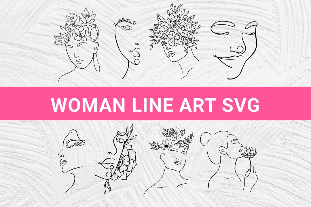 Woman Svg Bundle, Line Art Svg, Female Svg, Silhoueette Svg, Floral Svg ...