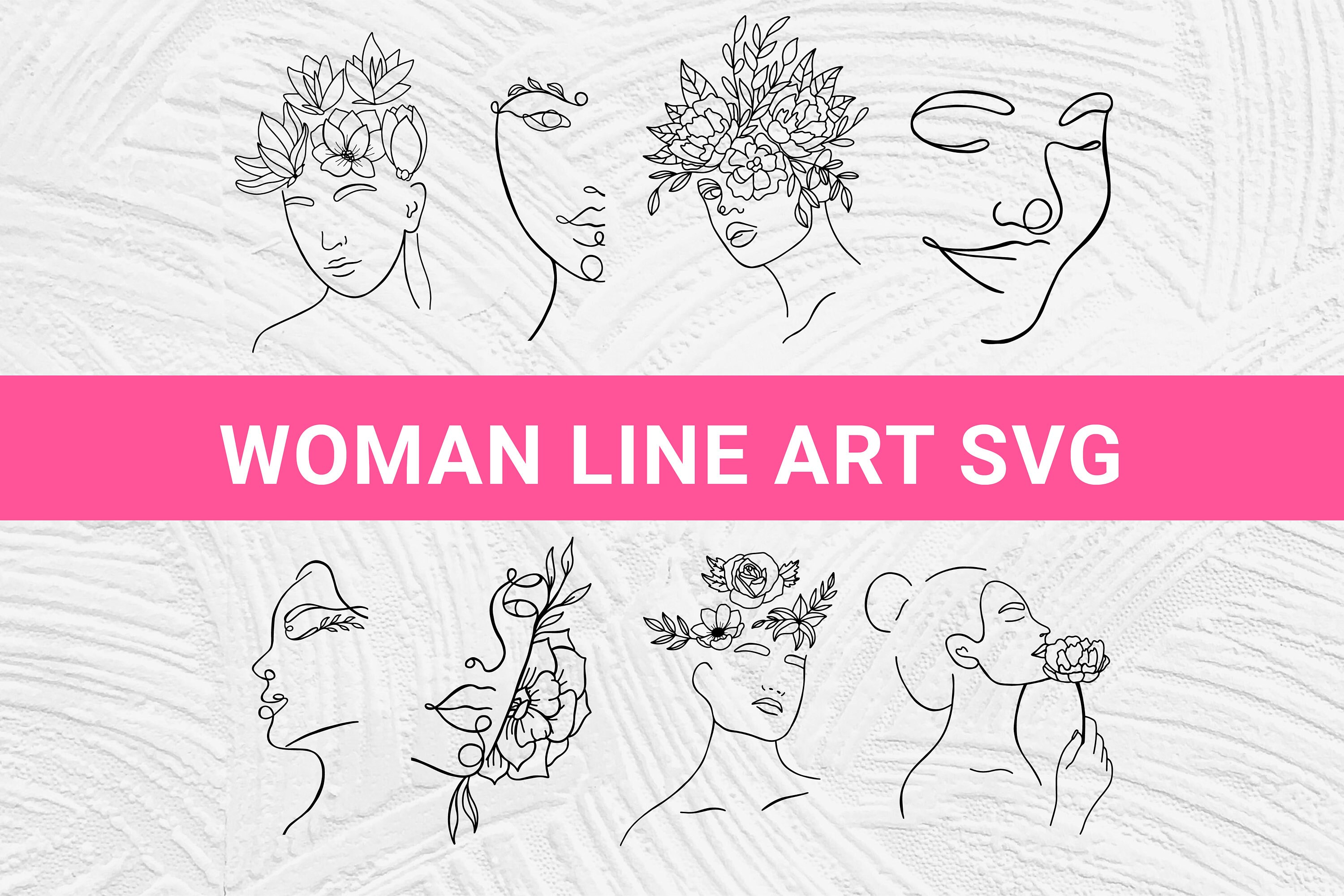 Woman Svg Bundle, Line Art Svg, Female Svg, Silhoueette Svg, Floral Svg ...