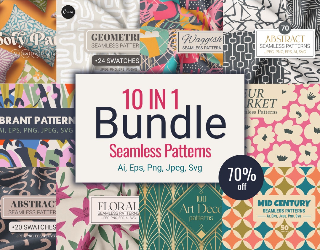 Seamless Patterns MEGA Bundle: Abstract, Floral, Boho (digital Paper ...
