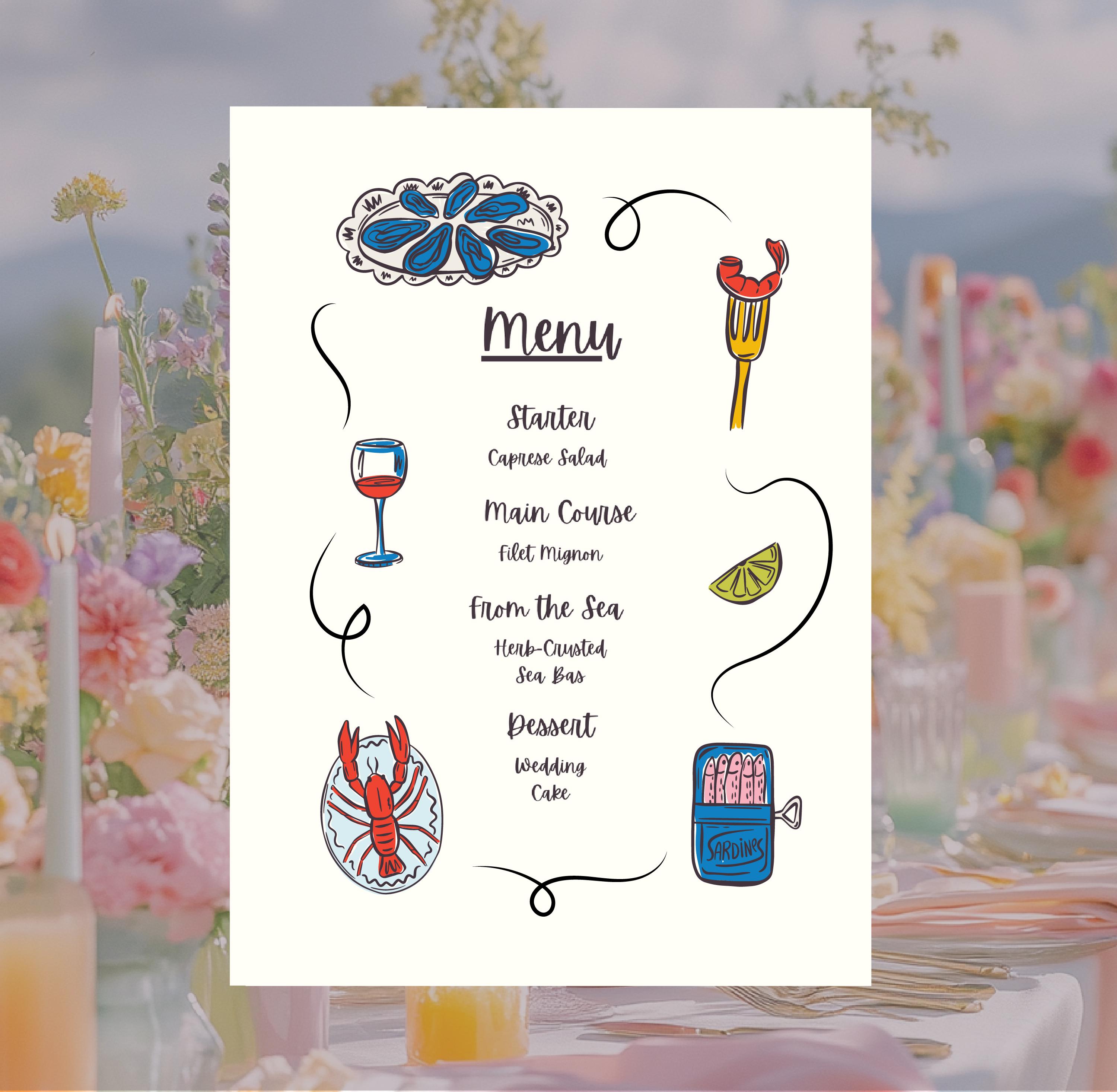 Whimsical Seafood Clipart | Hand-drawn Pizza & Italian Food SVG ...