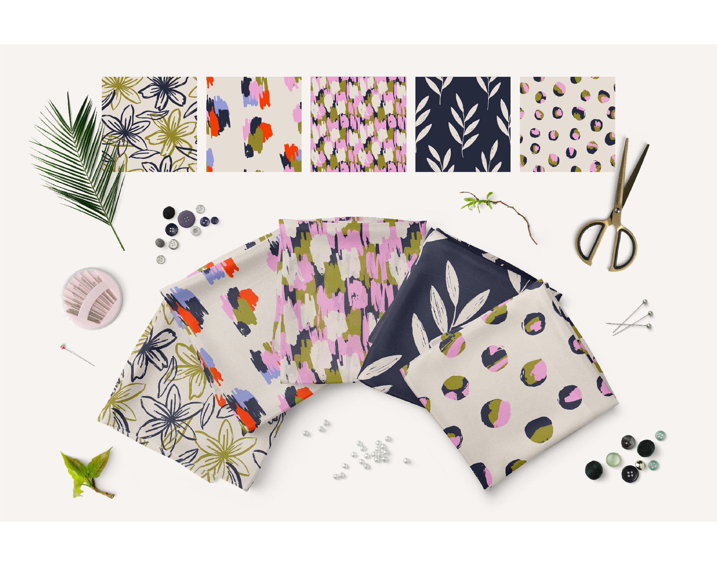 20 Flower and Spots Digital Papers, Vibrant Seamless Pattern, Hand Draw ...