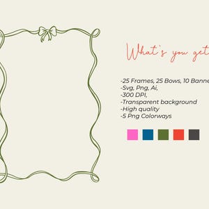 Whimsical Frames & Bows Clipart | Wavy Squiggle Invitation Frame | Hand ...