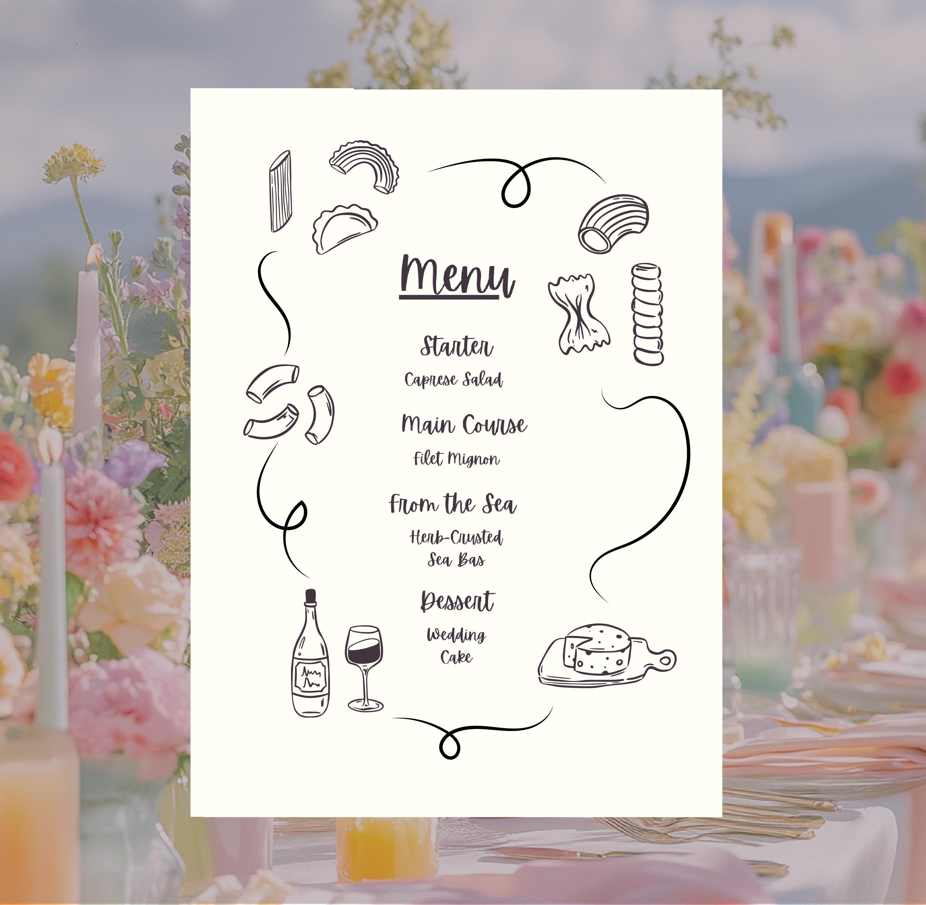 Hand Drawn Pasta Clipart | Italian Food SVG & PNG | Whimsical ...