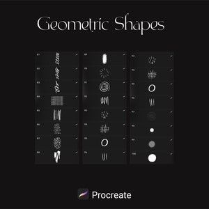 100 Procreate Geometric Simple Stamps, Shape Brushes, Abstract ...
