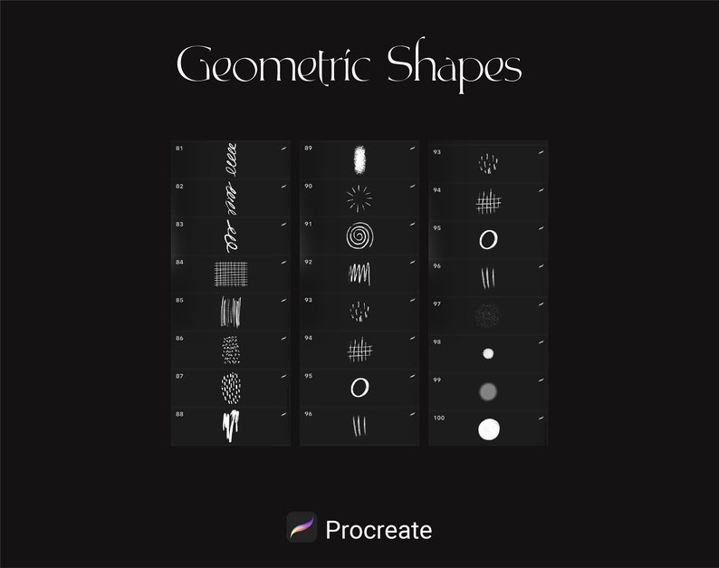 100 Procreate Geometric Simple Stamps Shape Brushes Abstract - Etsy