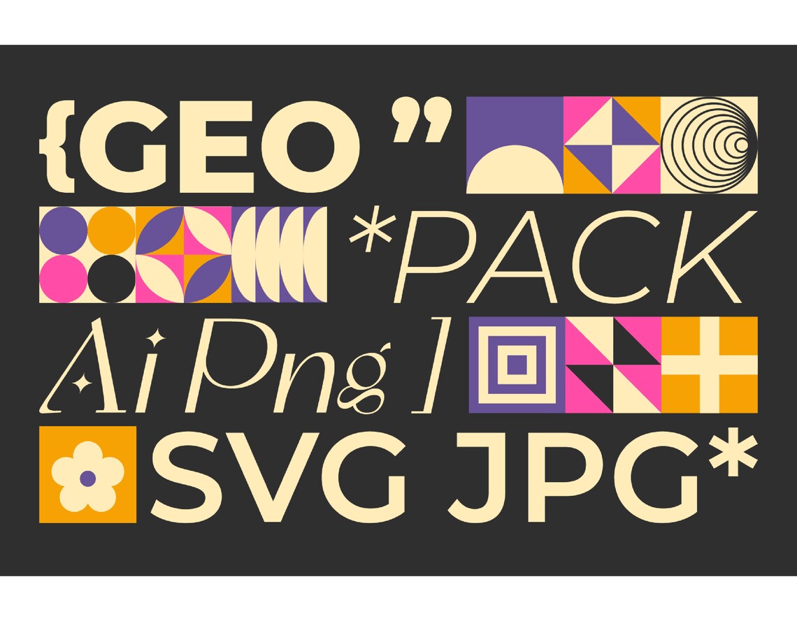 Geometric Digital Paper Svg, Neo Geo Scrapbook Paper Jpg, Vibrant ...