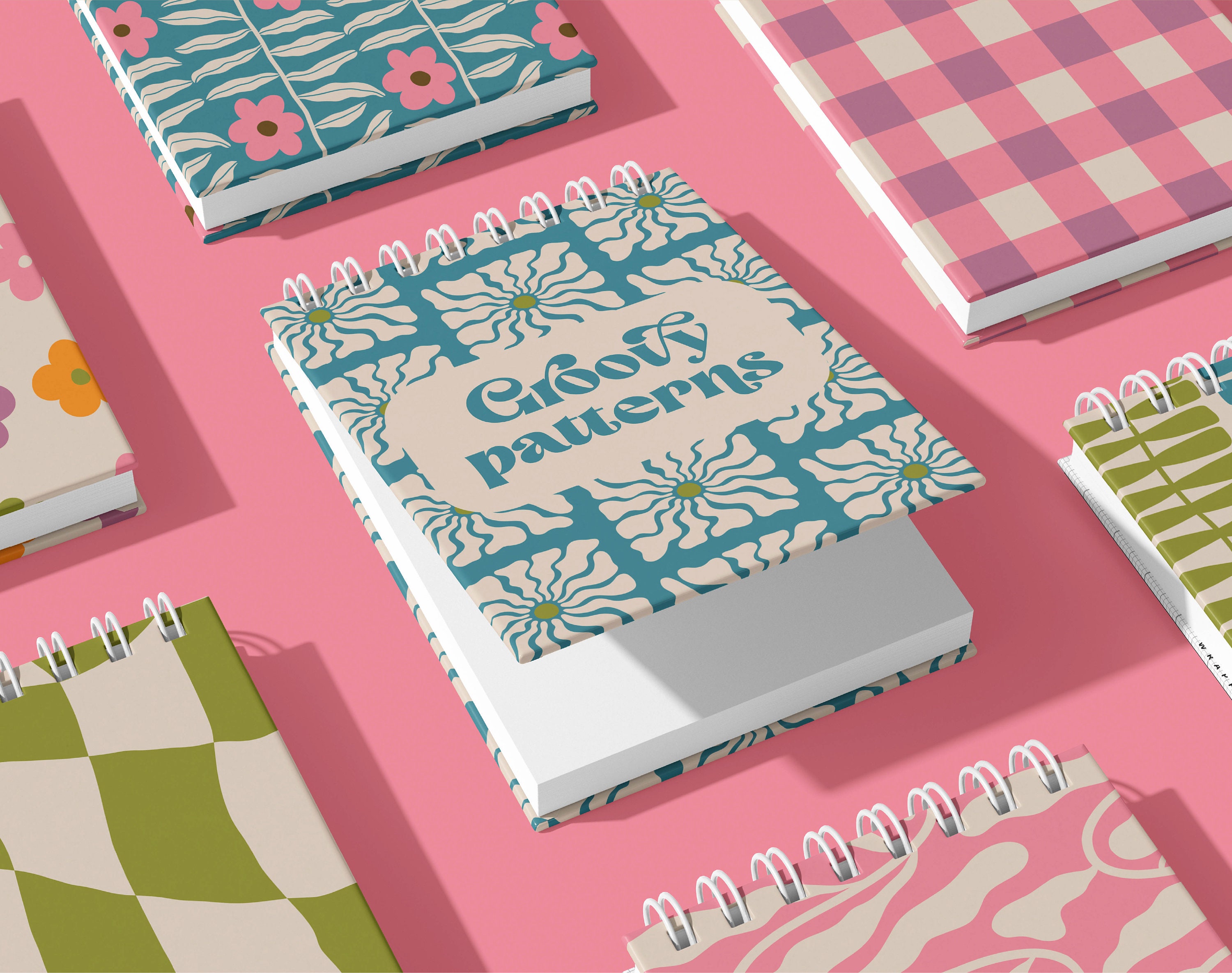 50 Groovy Flower Digital Papers, Retro Seamless Pattern,70s 60s Vintage ...